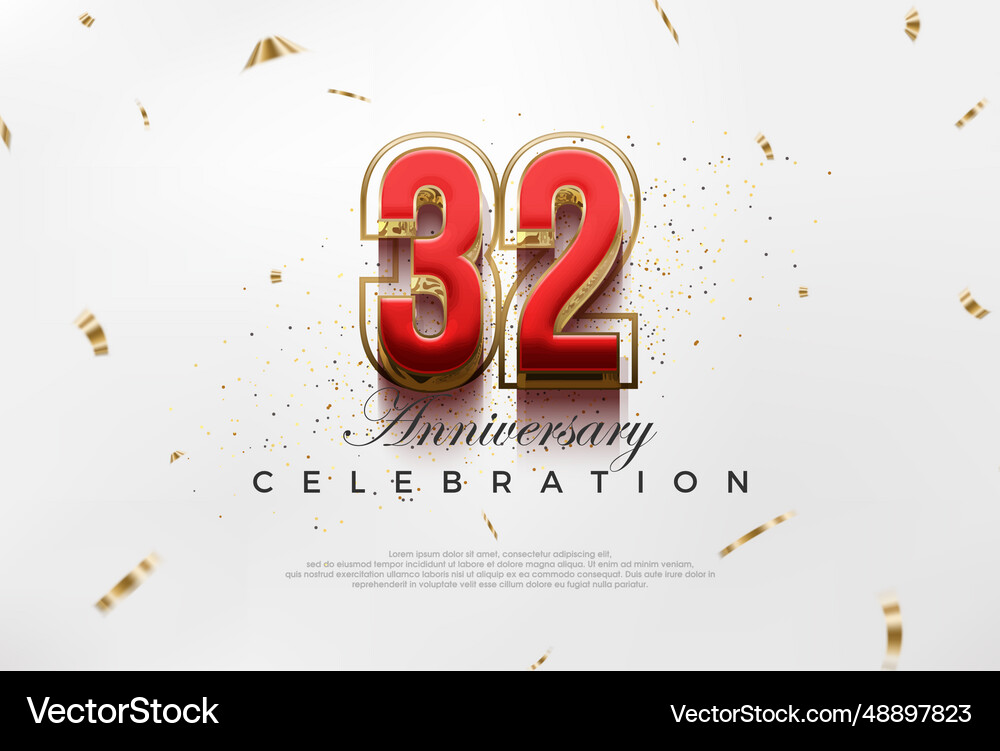 Modern 32nd anniversary design with luxury Vector Image