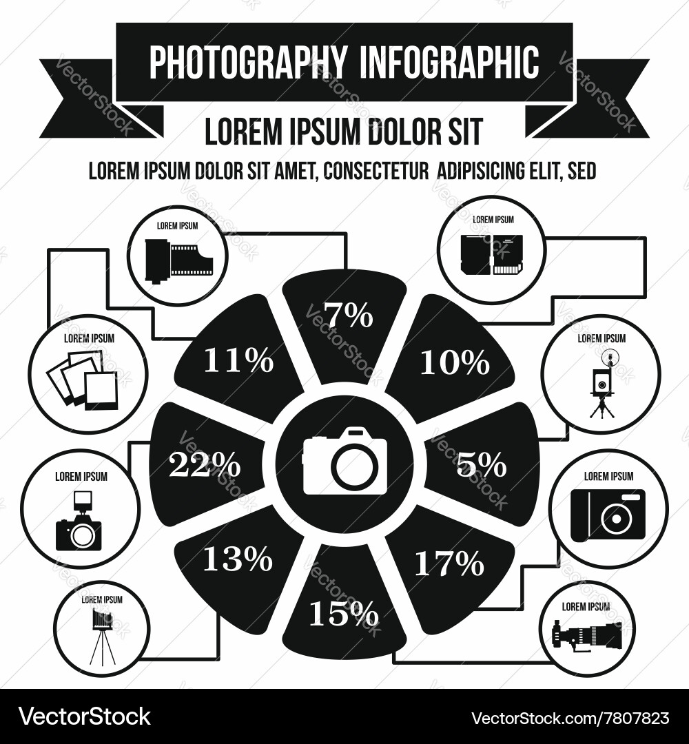 Photography infographic simple style Royalty Free Vector