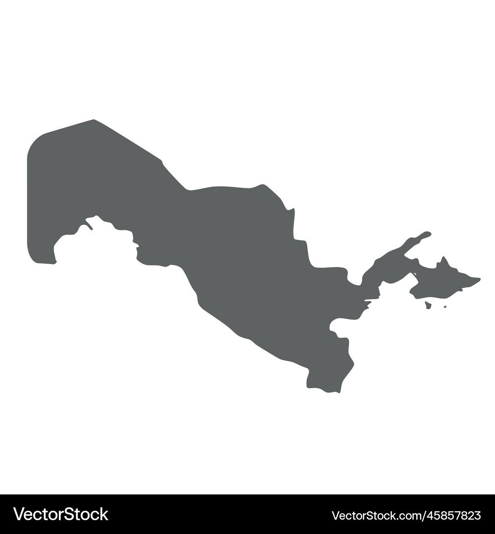 Uzbekistan - flat country map silhouette Vector Image
