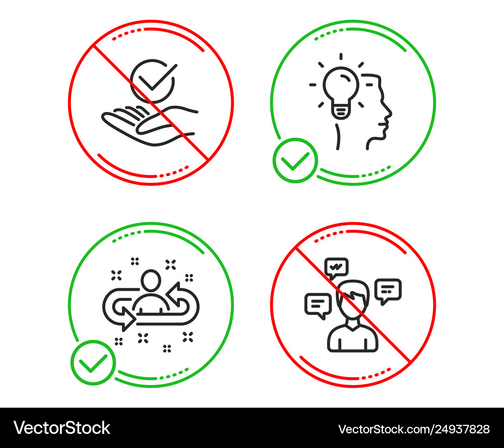 Approved idea and recruitment icons set Royalty Free Vector