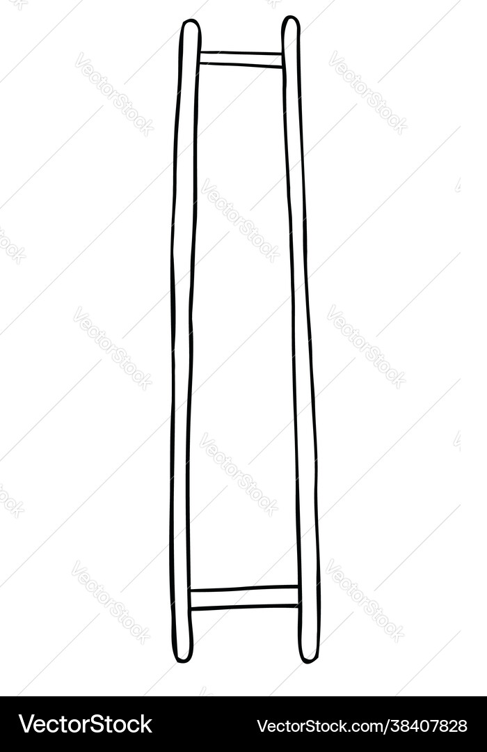 Cartoon wooden ladder without steps Royalty Free Vector