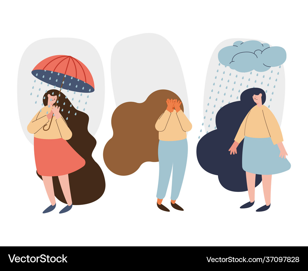 Displeased women characters Royalty Free Vector Image