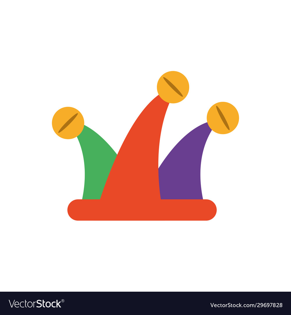 Jester hat flat style icon Royalty Free Vector Image