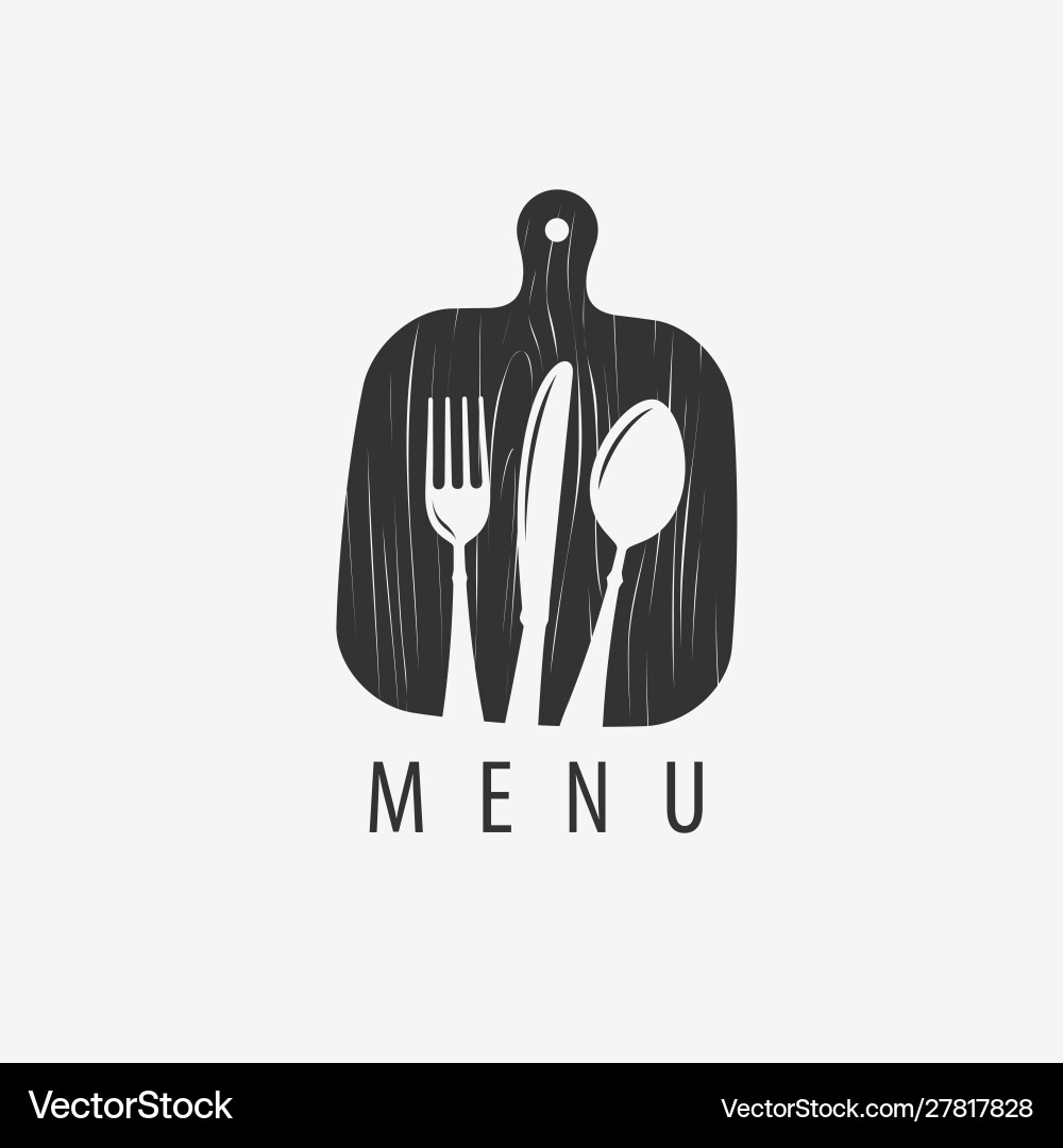 Menu logo cooking restaurant symbol or label Vector Image