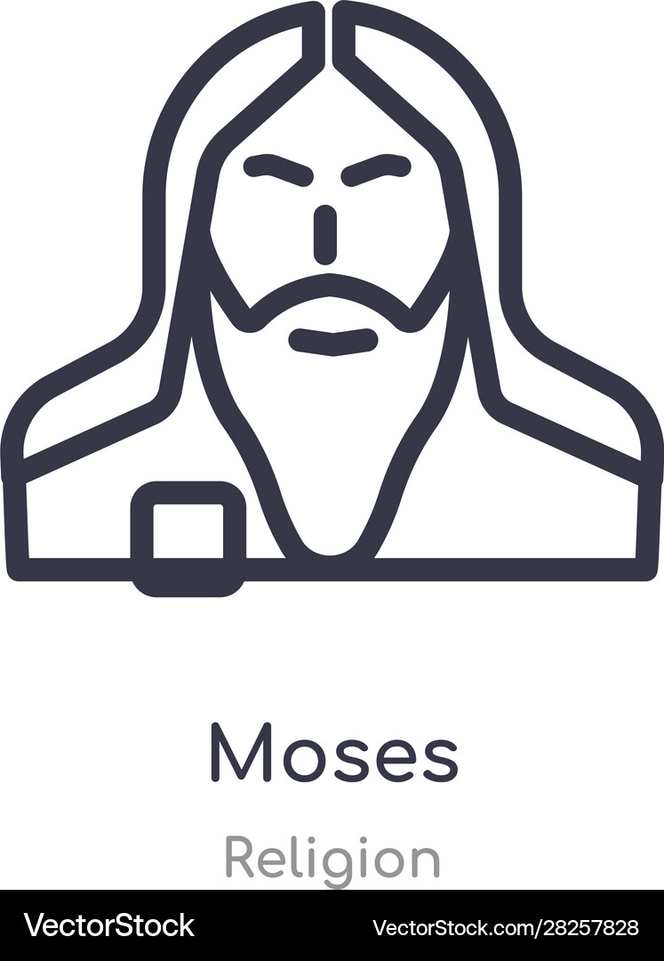 Moses outline icon isolated line from religion Vector Image
