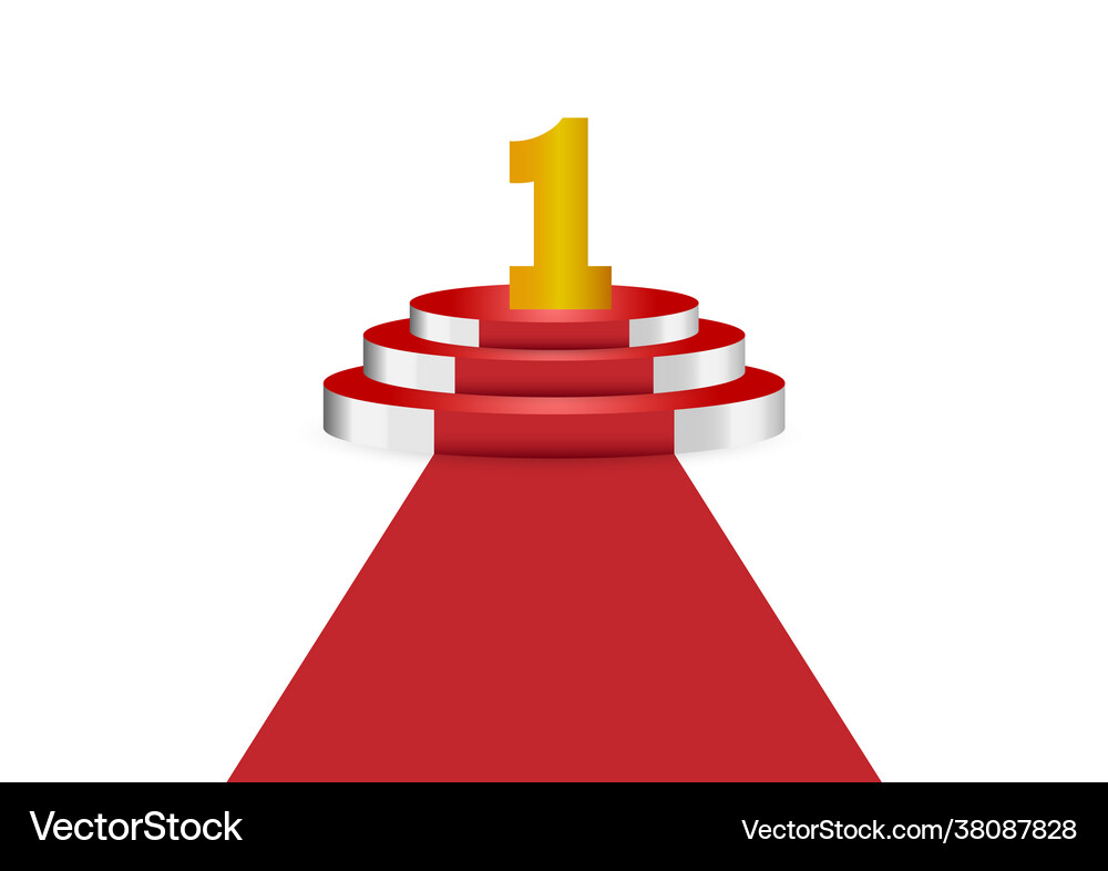 Number 1 on red podium is winner in first Vector Image