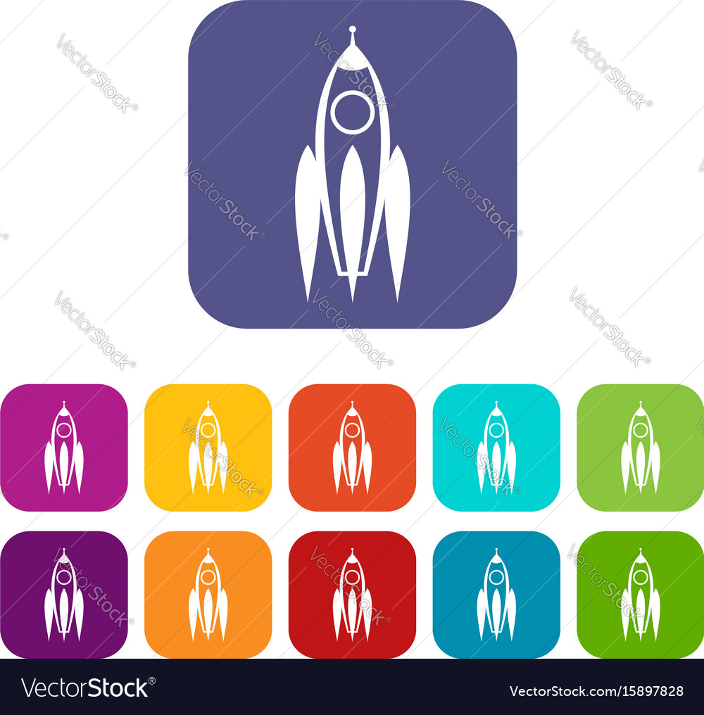 Rocket icons set Royalty Free Vector Image - VectorStock