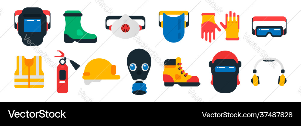 Safe work items set a collection personal Vector Image