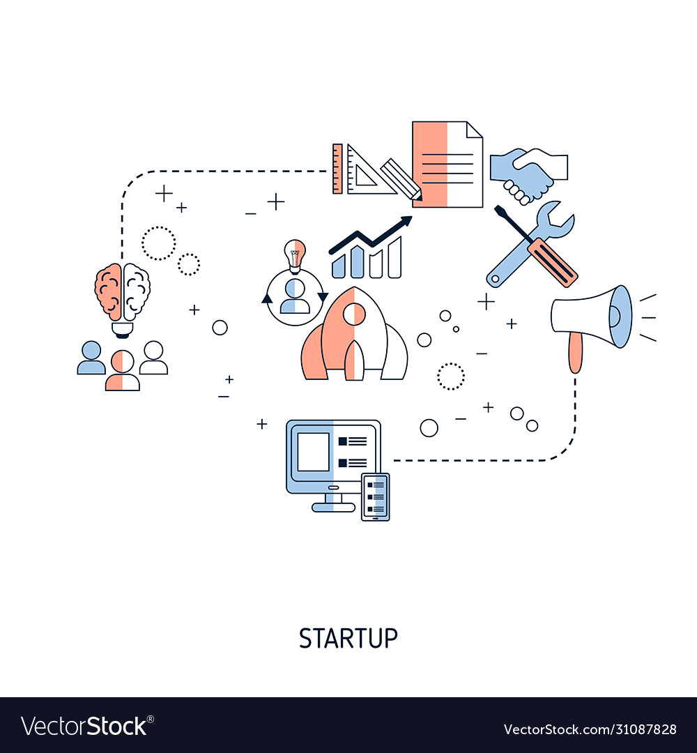 Start up concept Royalty Free Vector Image - VectorStock
