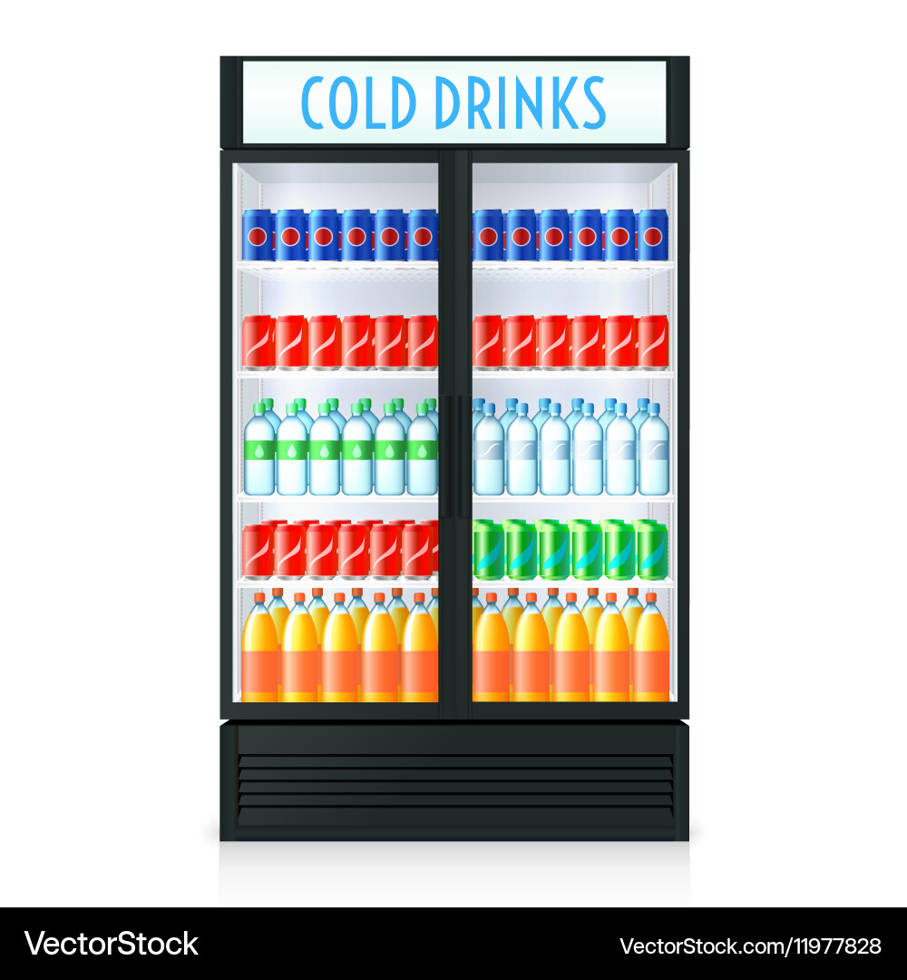 Vertical refrigerator template Royalty Free Vector Image
