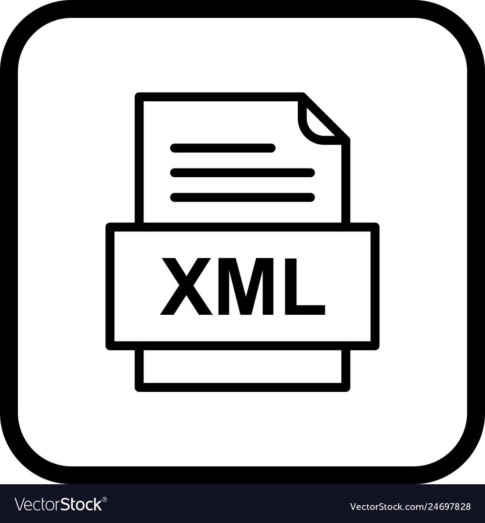 Xml file document icon Royalty Free Vector Image
