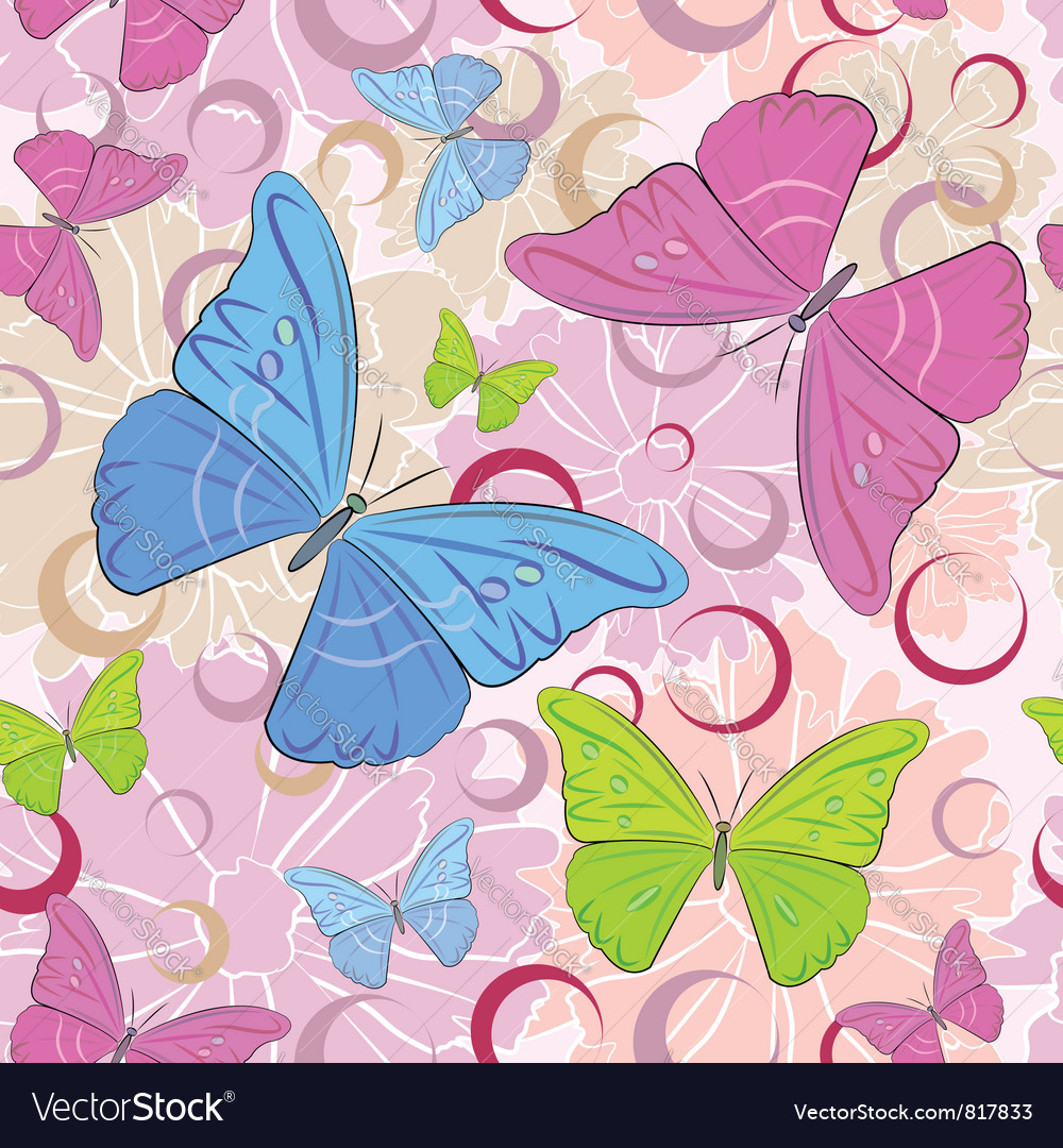 Butterfly seamless pattern Royalty Free Vector Image