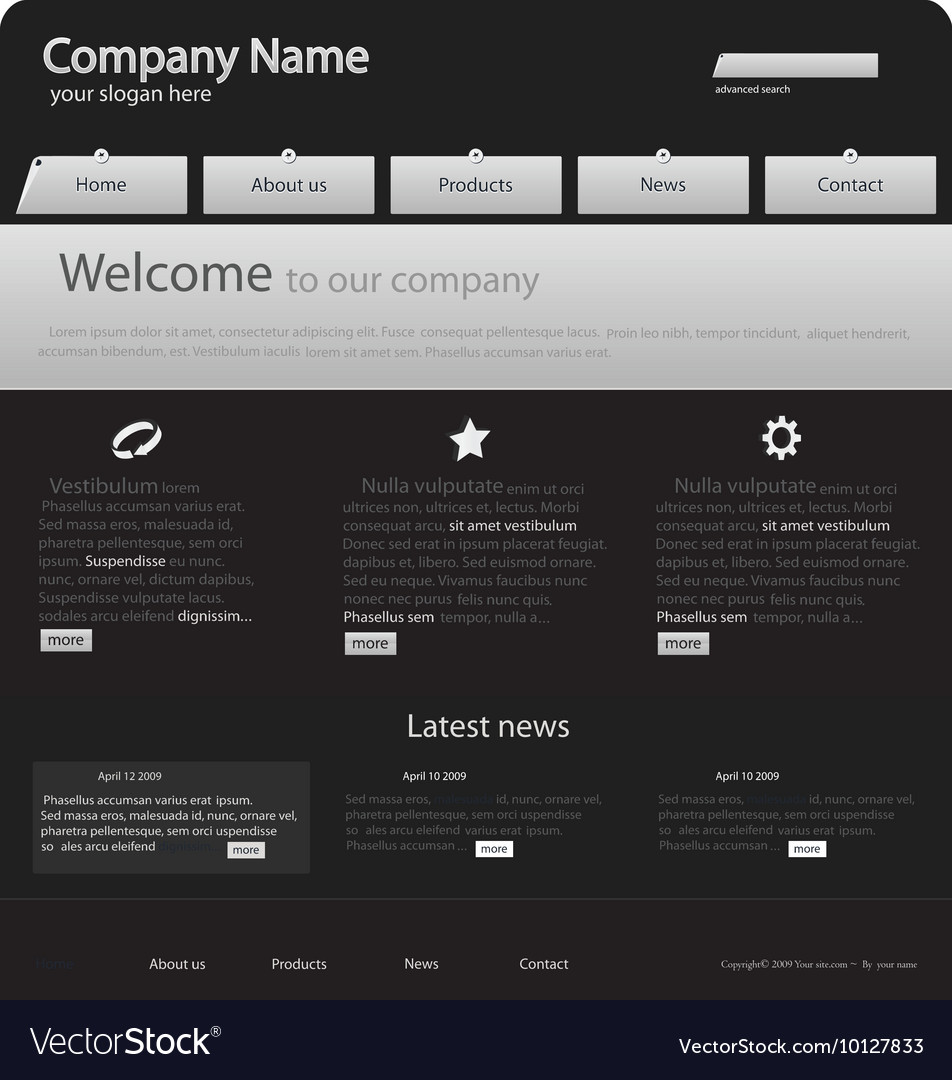 Editable website template Royalty Free Vector Image