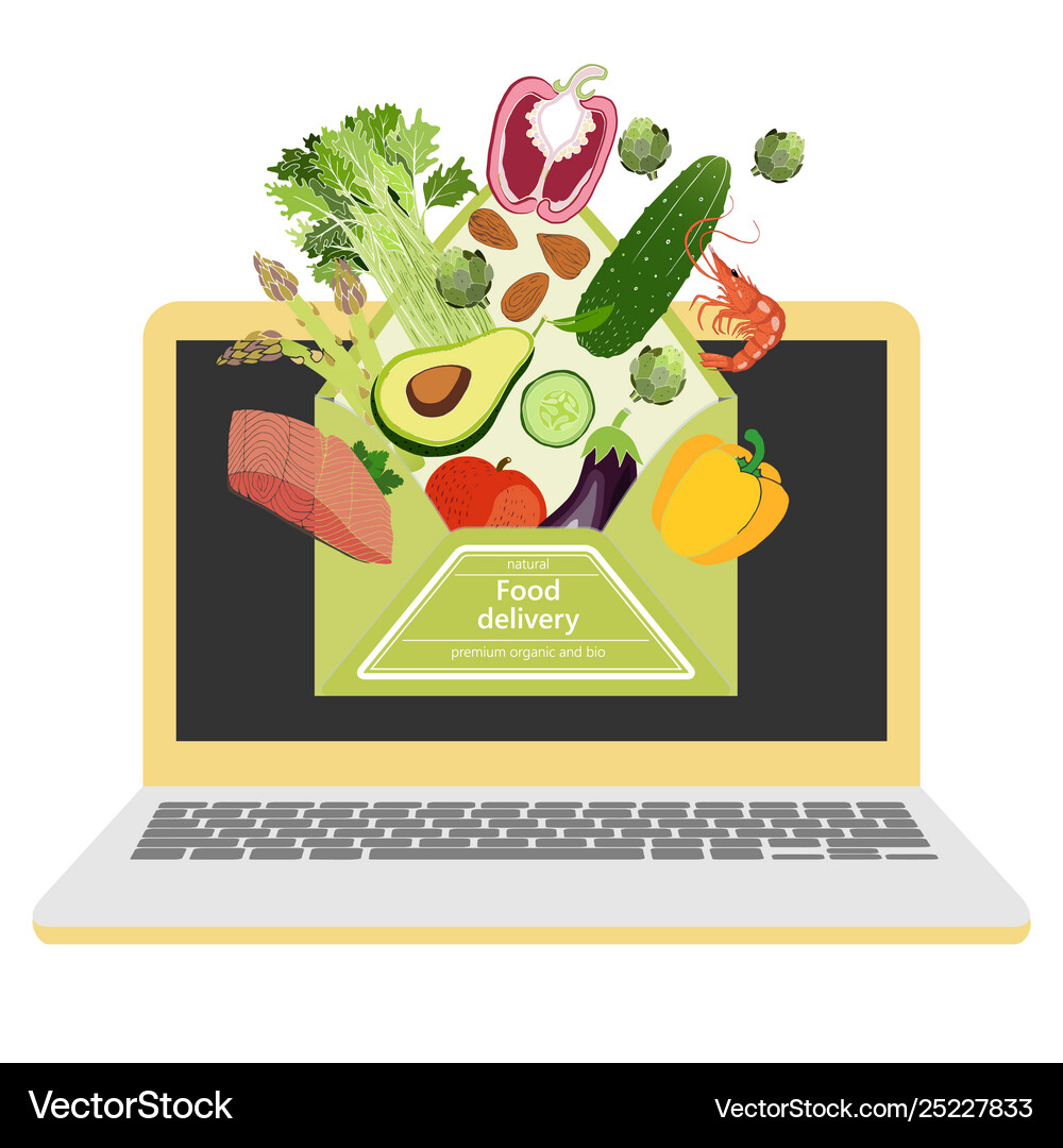 Fresh food delivery concept Royalty Free Vector Image