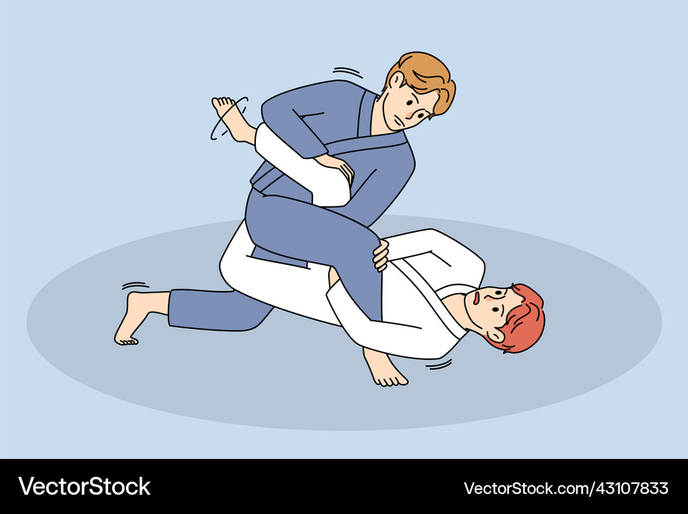 Men athletes fighting on arena Royalty Free Vector Image