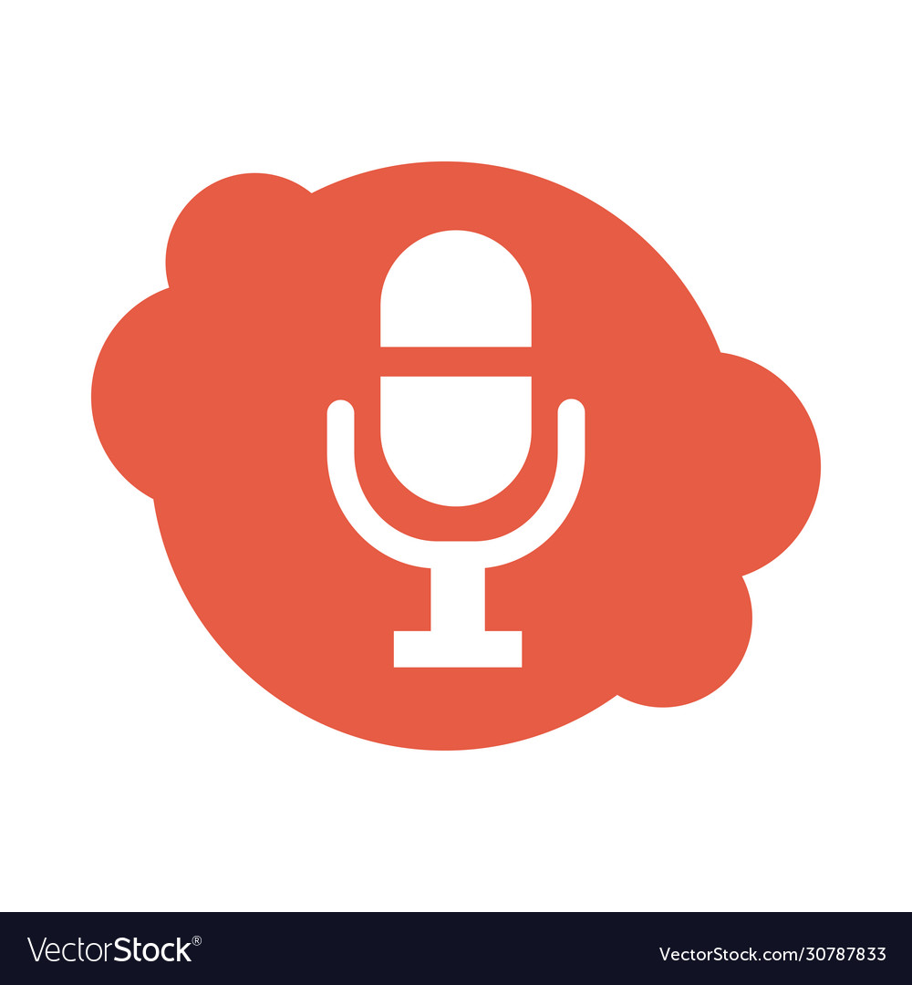 Microphone sound device block style icon Vector Image
