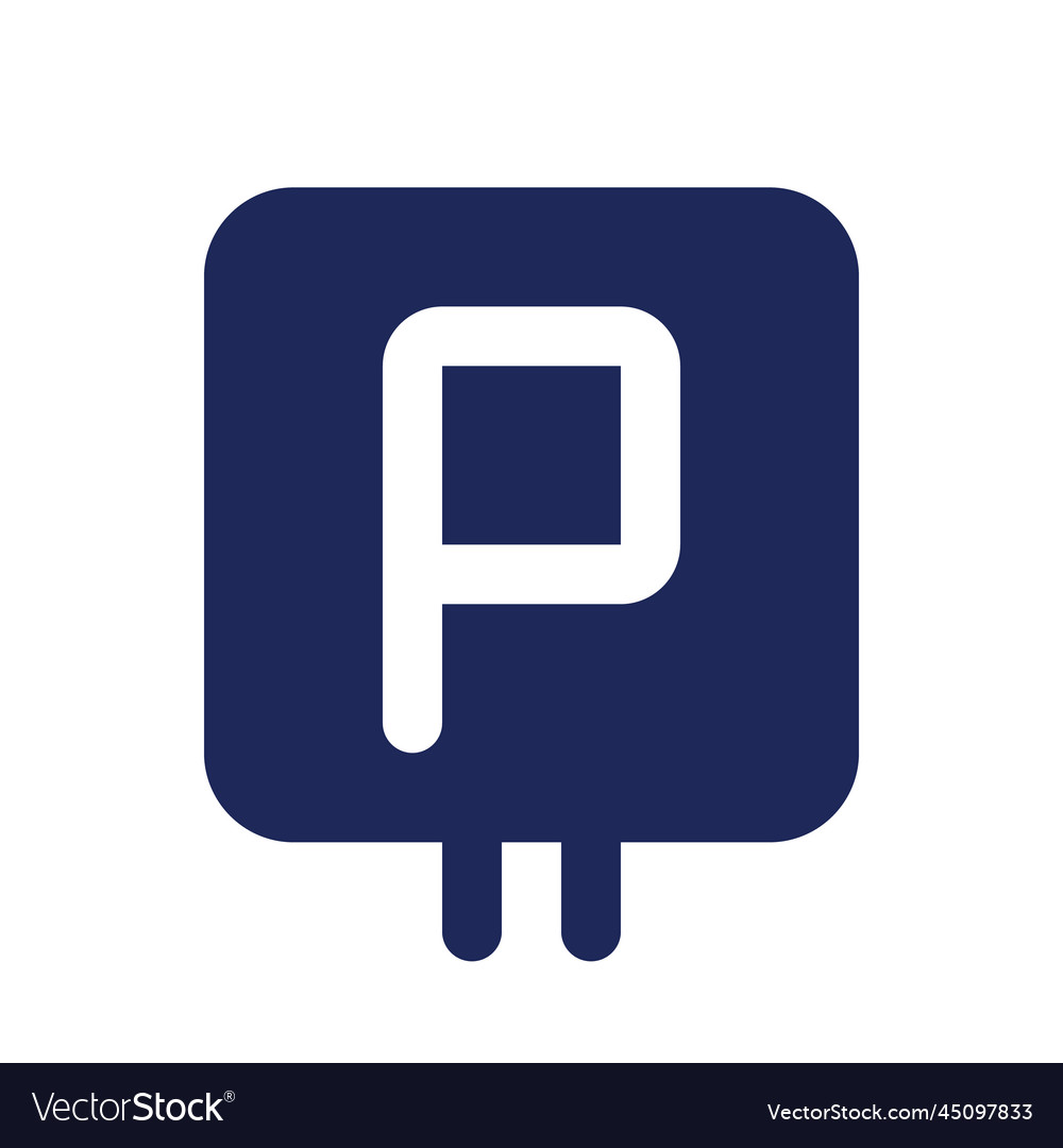 Parking space black glyph ui icon Royalty Free Vector Image