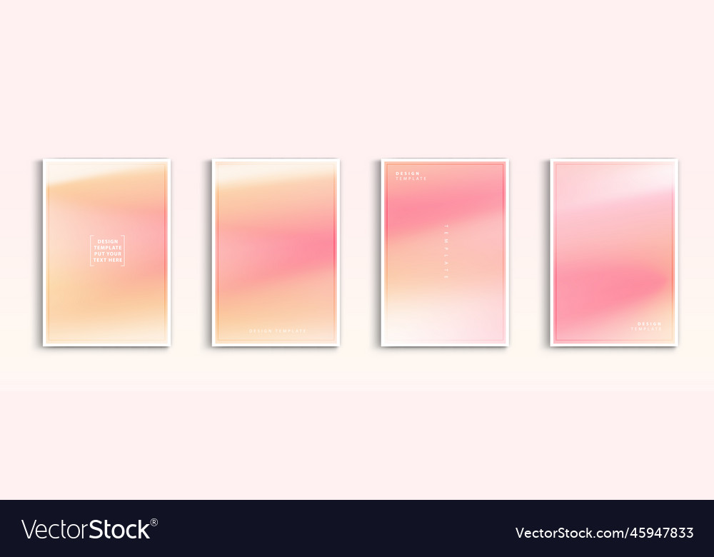 Pastel gradient backgrounds set soft tender pink Vector Image