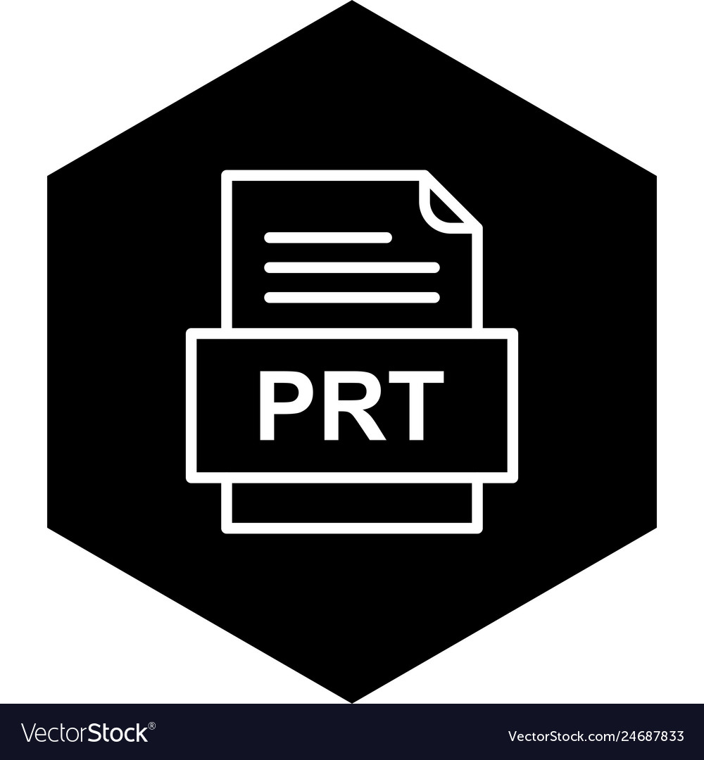 Prt file document icon Royalty Free Vector Image