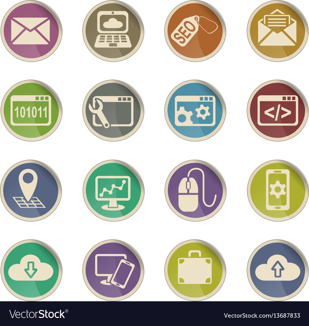 Seo and development icon set Royalty Free Vector Image