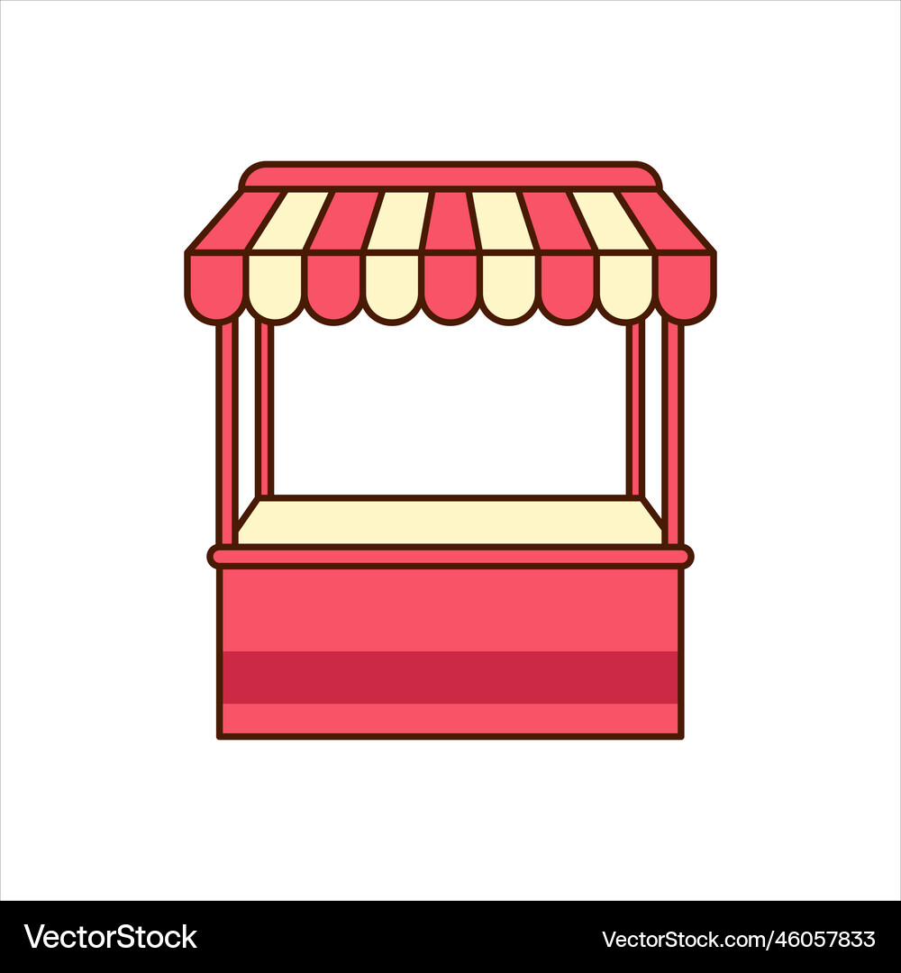 Simple food stall isolated on white Royalty Free Vector