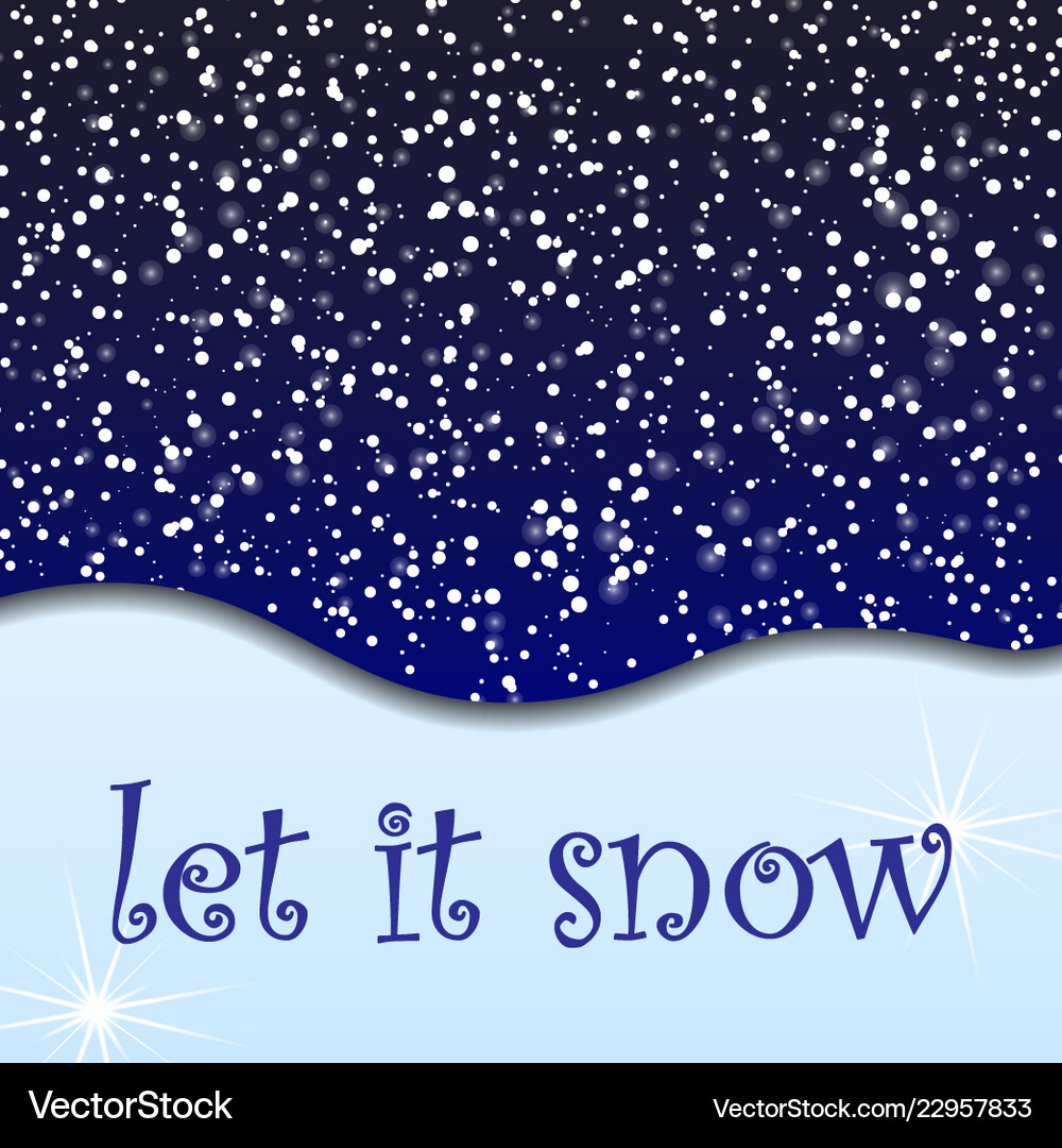 Snow background snowfall in paper cut style Vector Image