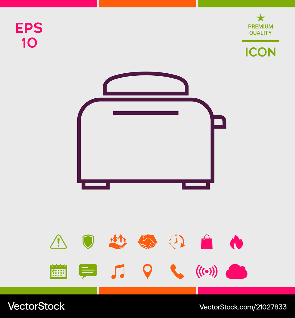 Toaster oven linear icon Royalty Free Vector Image