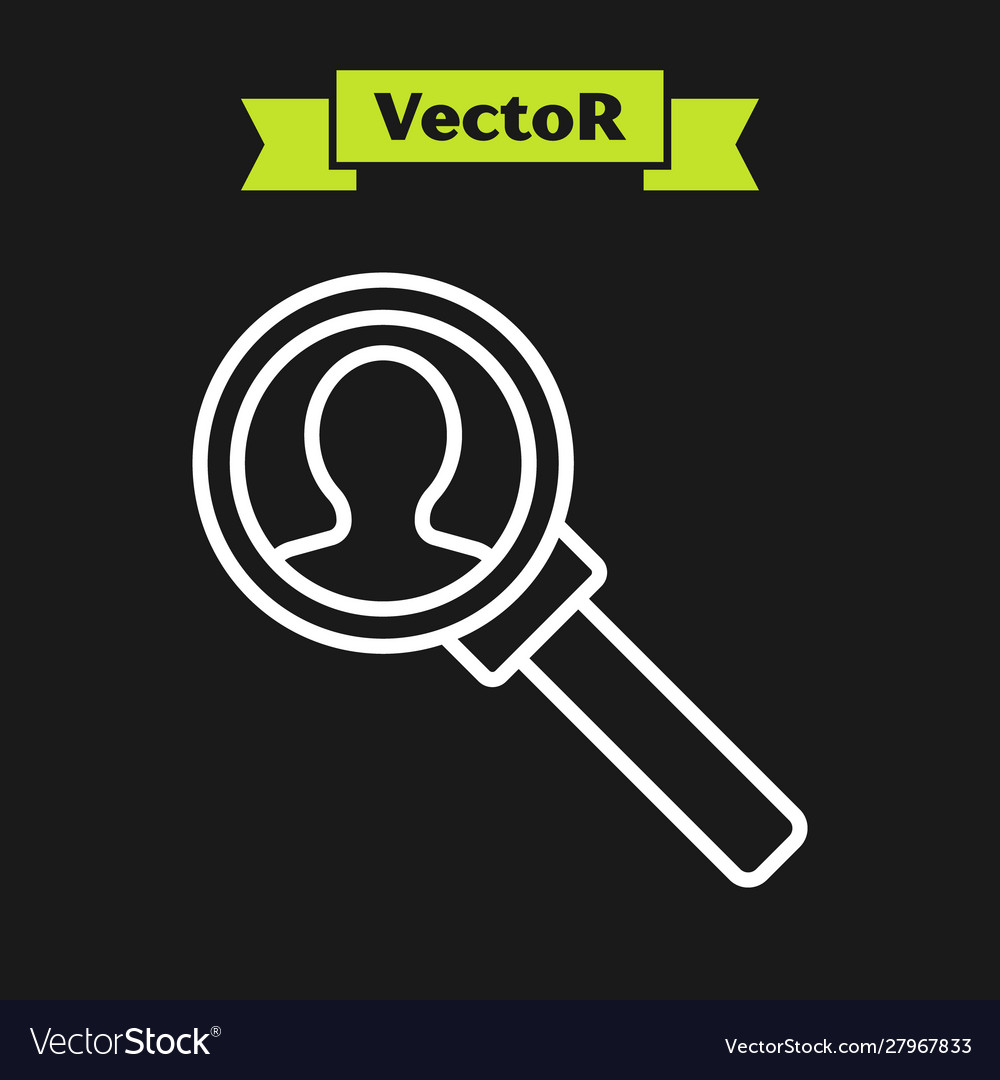 White Line Magnifying Glass For Search Icon Vector Image