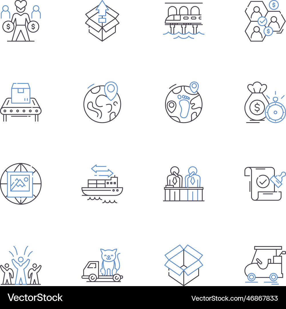 Workplace safety line icons collection Royalty Free Vector