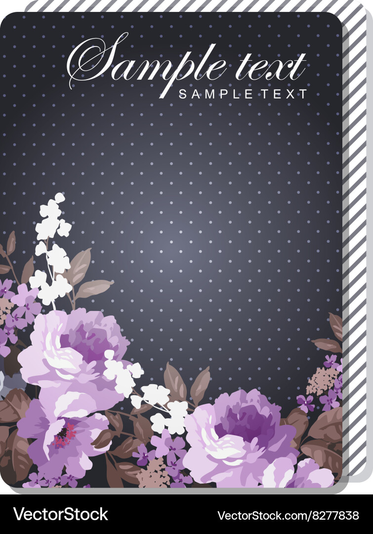 Card with roses on a black background Royalty Free Vector