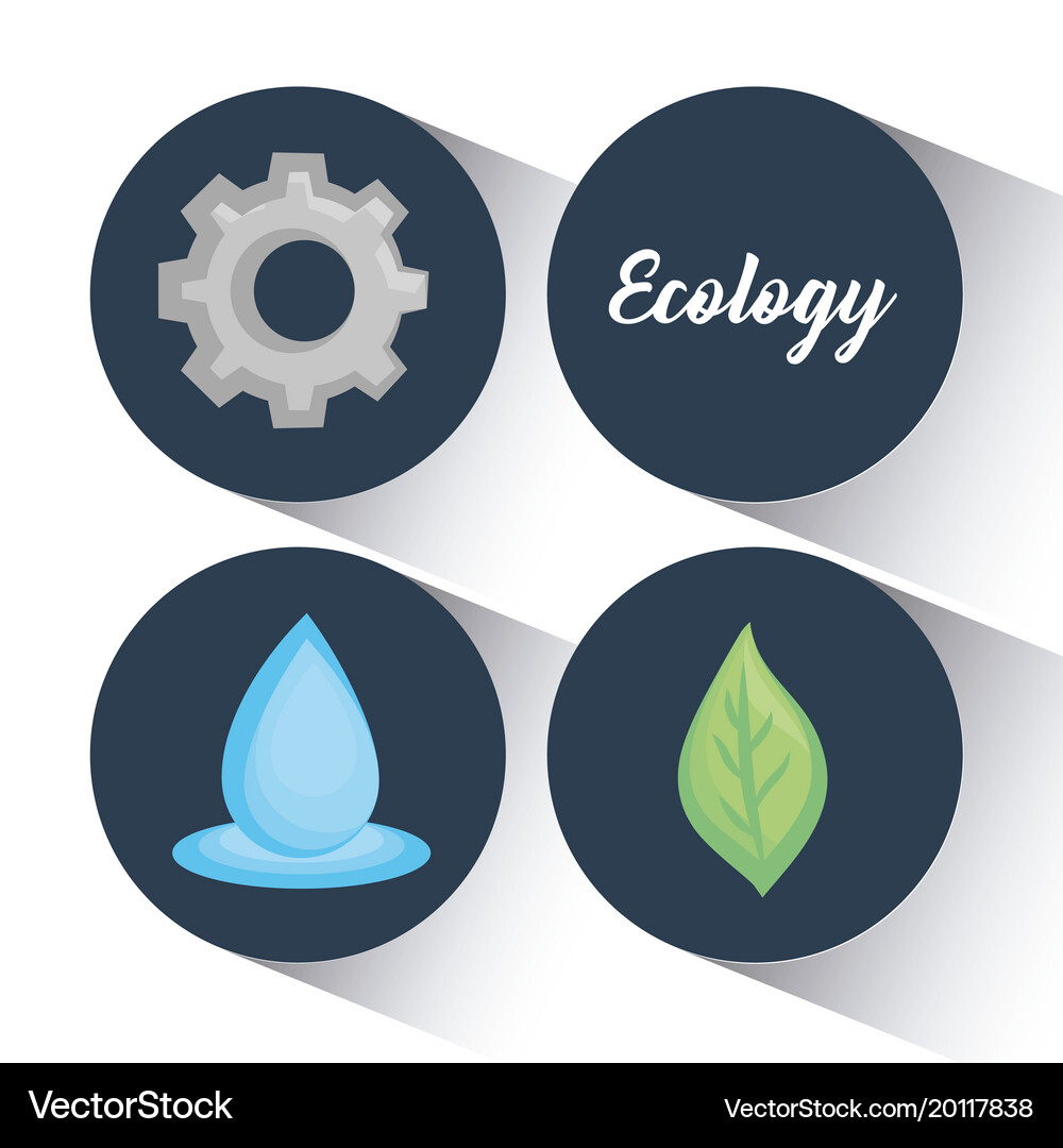 Ecology clean energy icons Royalty Free Vector Image