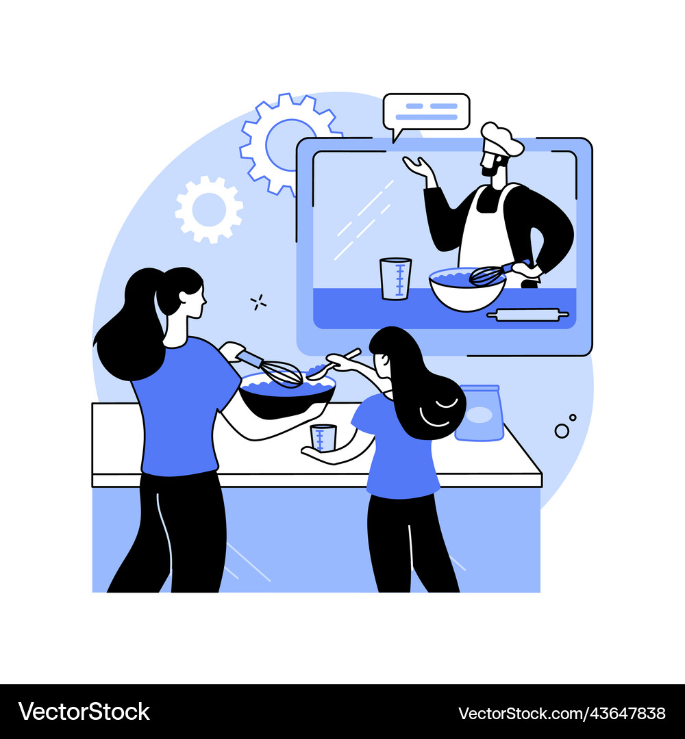Family cooking classes isolated cartoon Royalty Free Vector