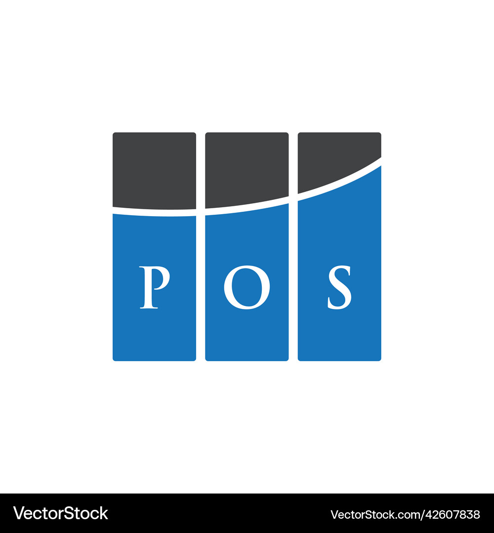 Pos letter logo design on white background Vector Image