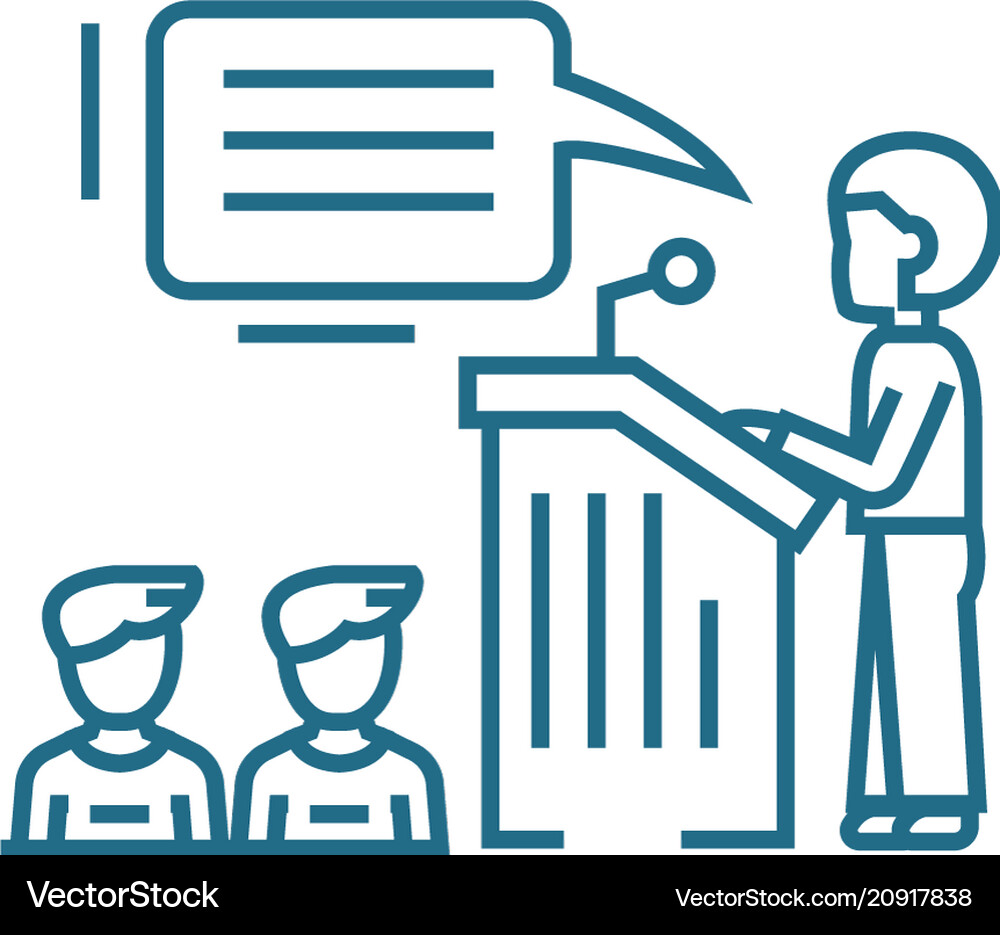 Public appeal linear icon concept appeal Vector Image
