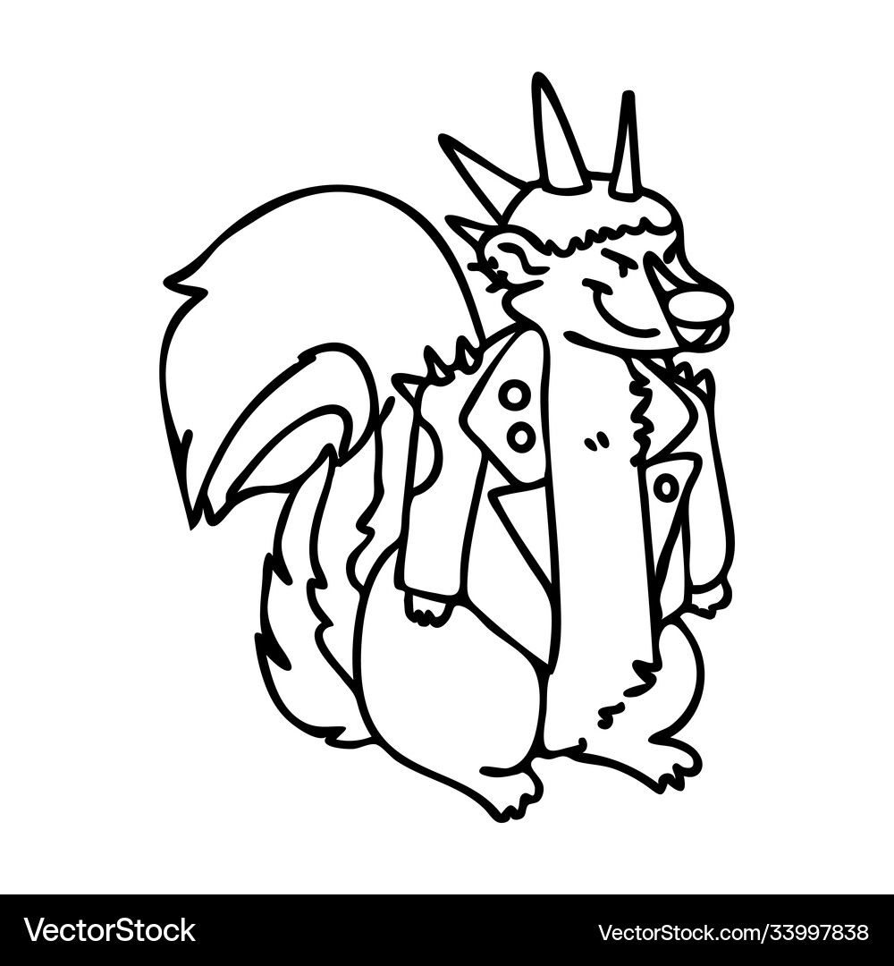 Punk rock skunk with mohawk clipart Royalty Free Vector