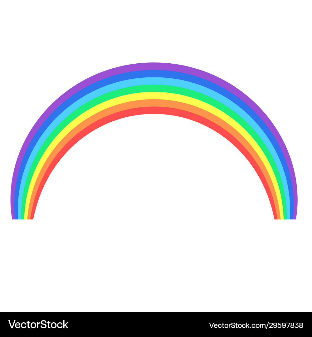 Rainbow symbol flat colorful icon isolated Vector Image