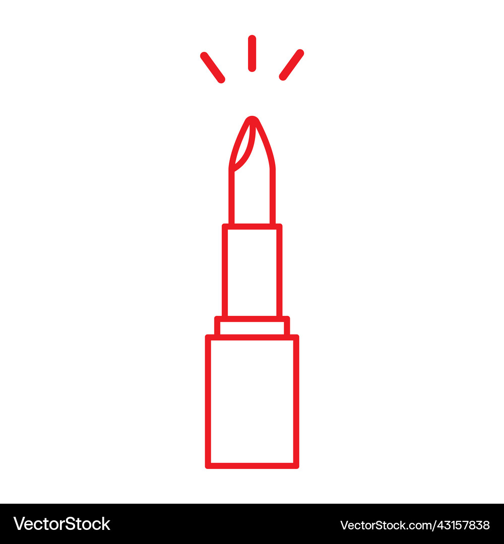 Red lipstick line art icon Royalty Free Vector Image