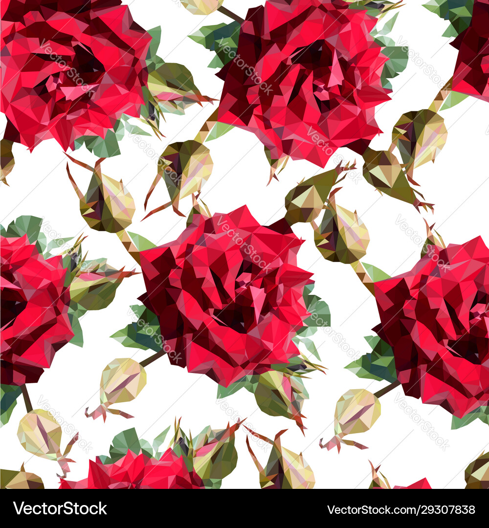 Rose flower low poly on original background Vector Image