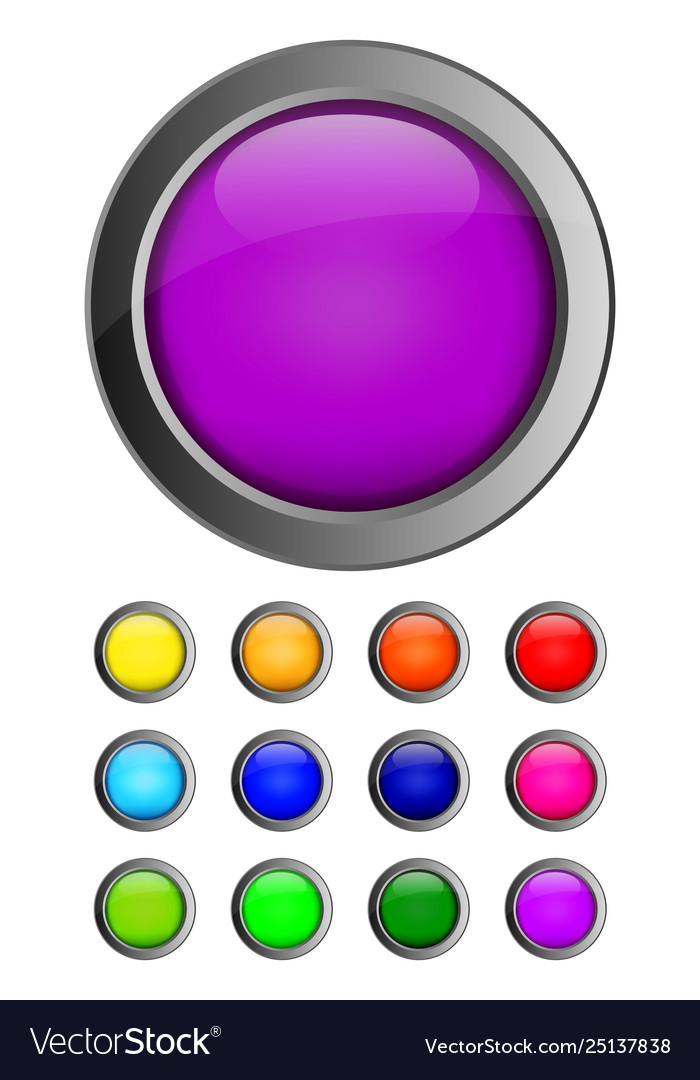 Set colorful isolated glossy web buttons Vector Image