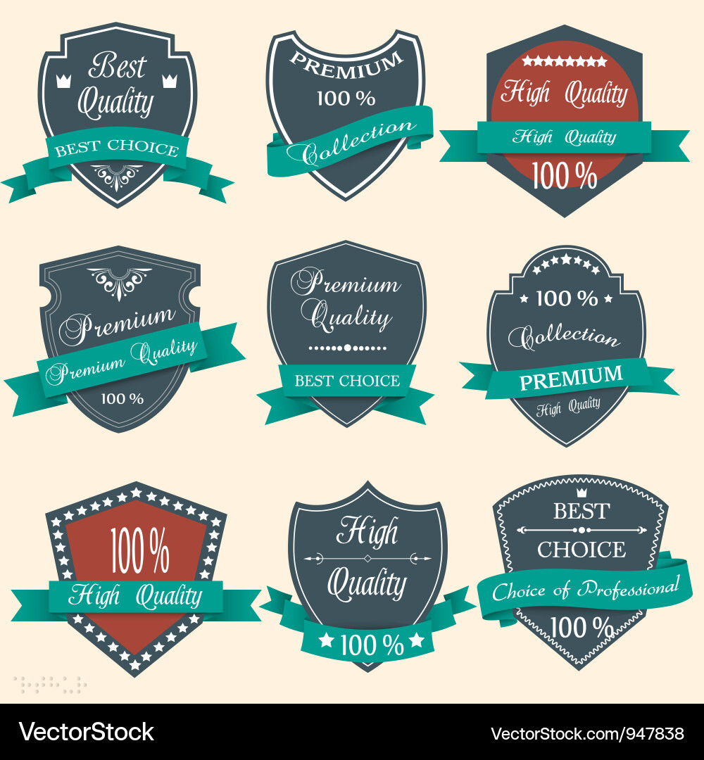 Set of premium quality labels Royalty Free Vector Image