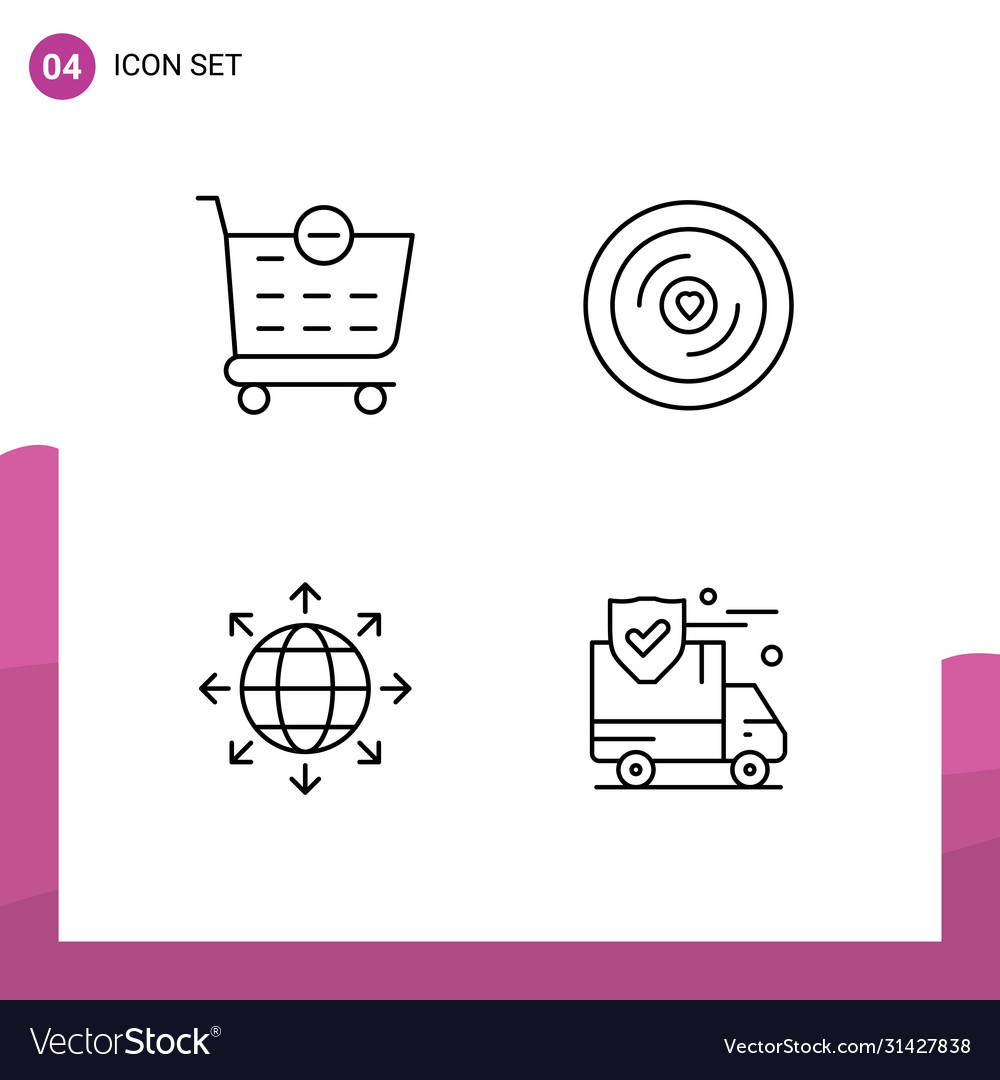 Stock Icon Pack 4 Line Signs And Symbols For Vector Image
