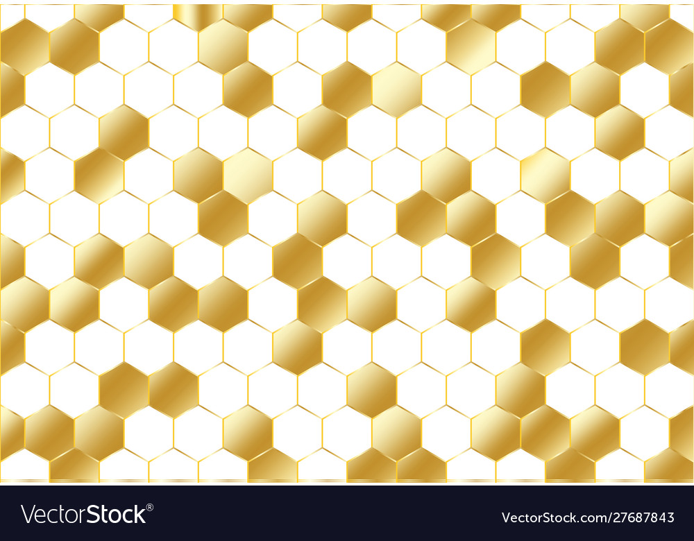 Abstract golden geometric hexagon pattern Vector Image