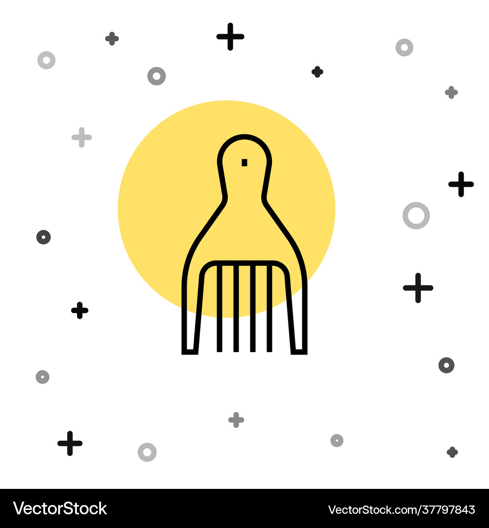 Black line barrette icon isolated on white Vector Image