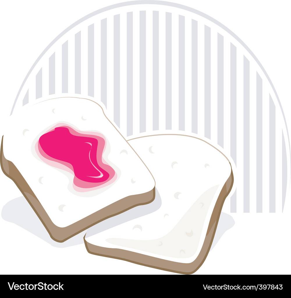 Bread with jam Royalty Free Vector Image - VectorStock