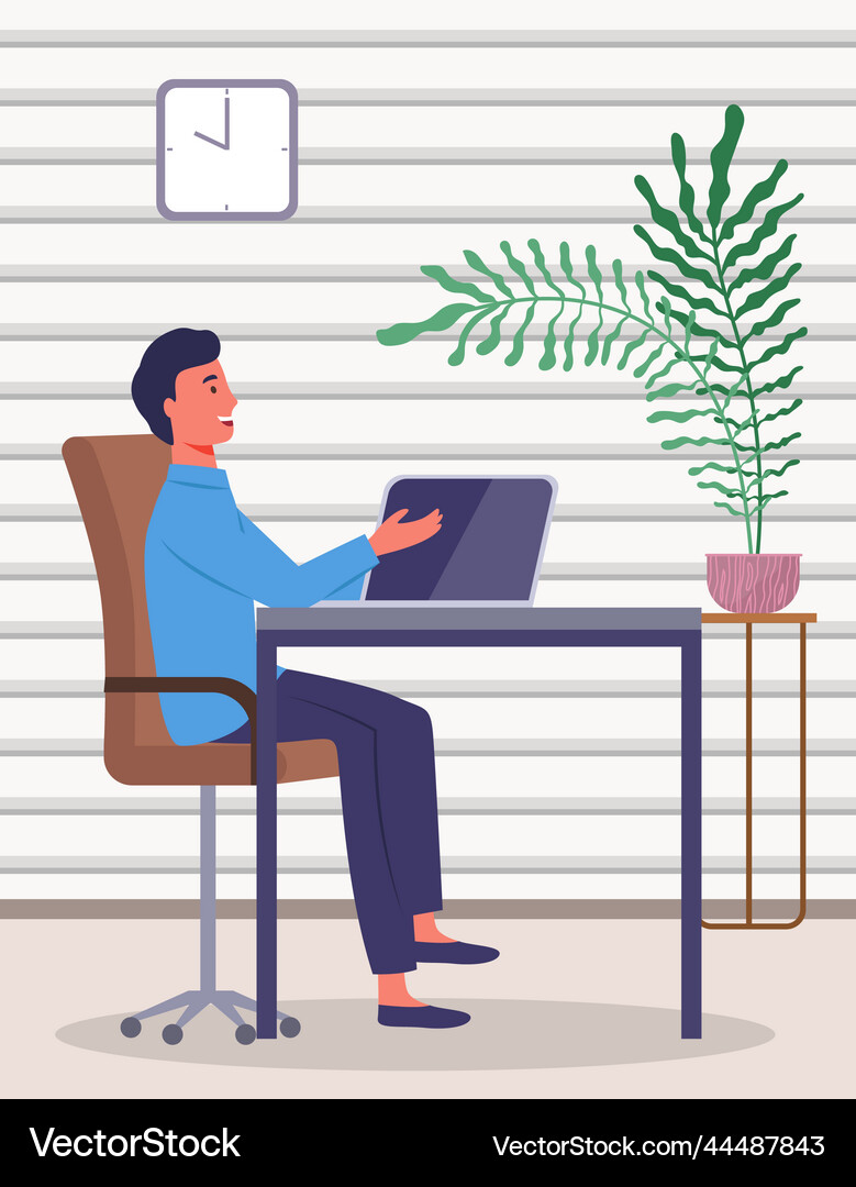 Business employees on their workspace co-worker Vector Image