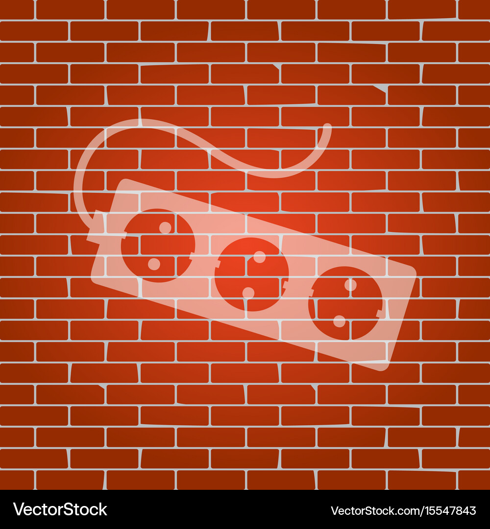 Electric extension plug sign whitish icon Vector Image