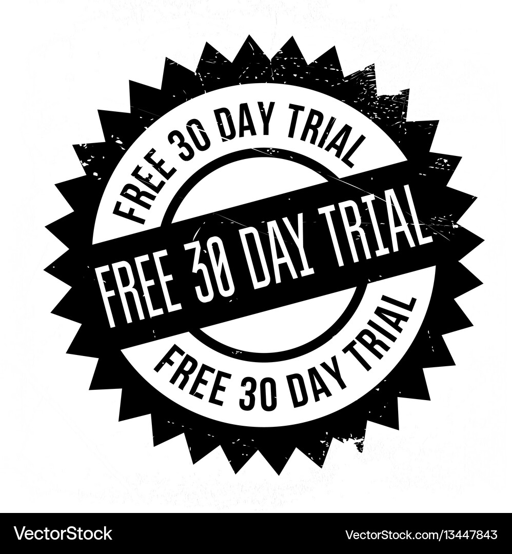 Free 30 day trial rubber stamp Royalty Free Vector Image