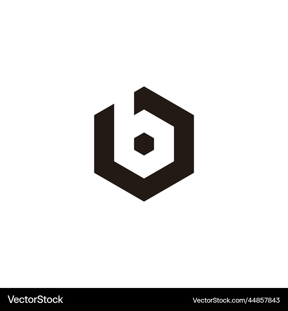 Letter b hexagon geometric symbol simple logo Vector Image