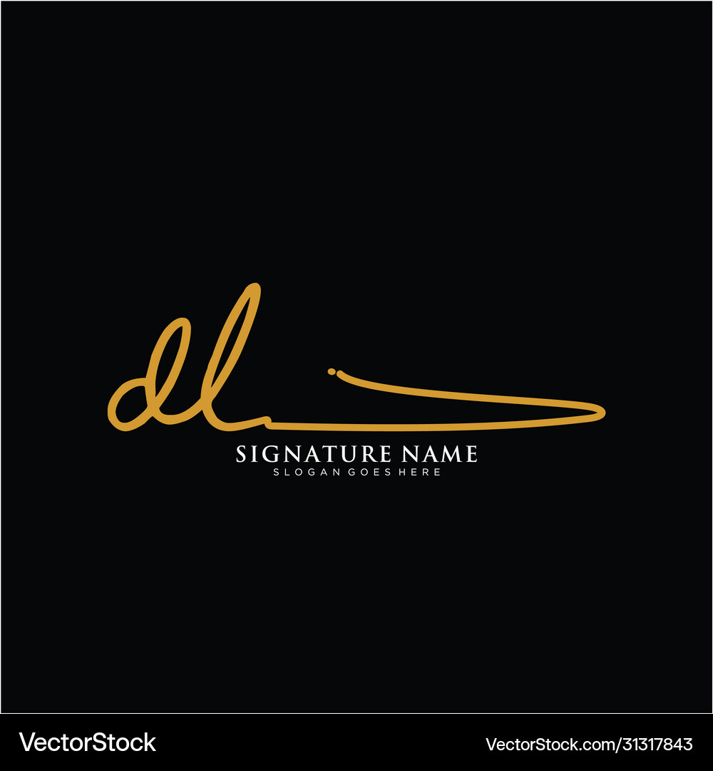 Letter dl signature logo template Royalty Free Vector Image