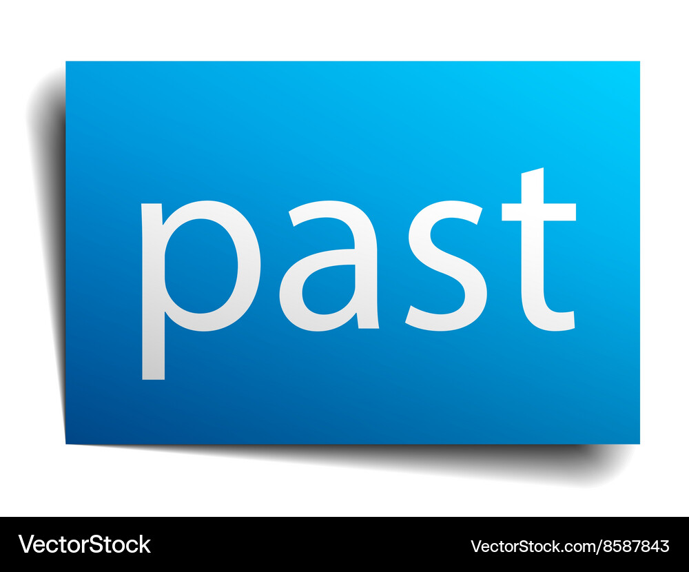 Past blue paper sign on white background Vector Image
